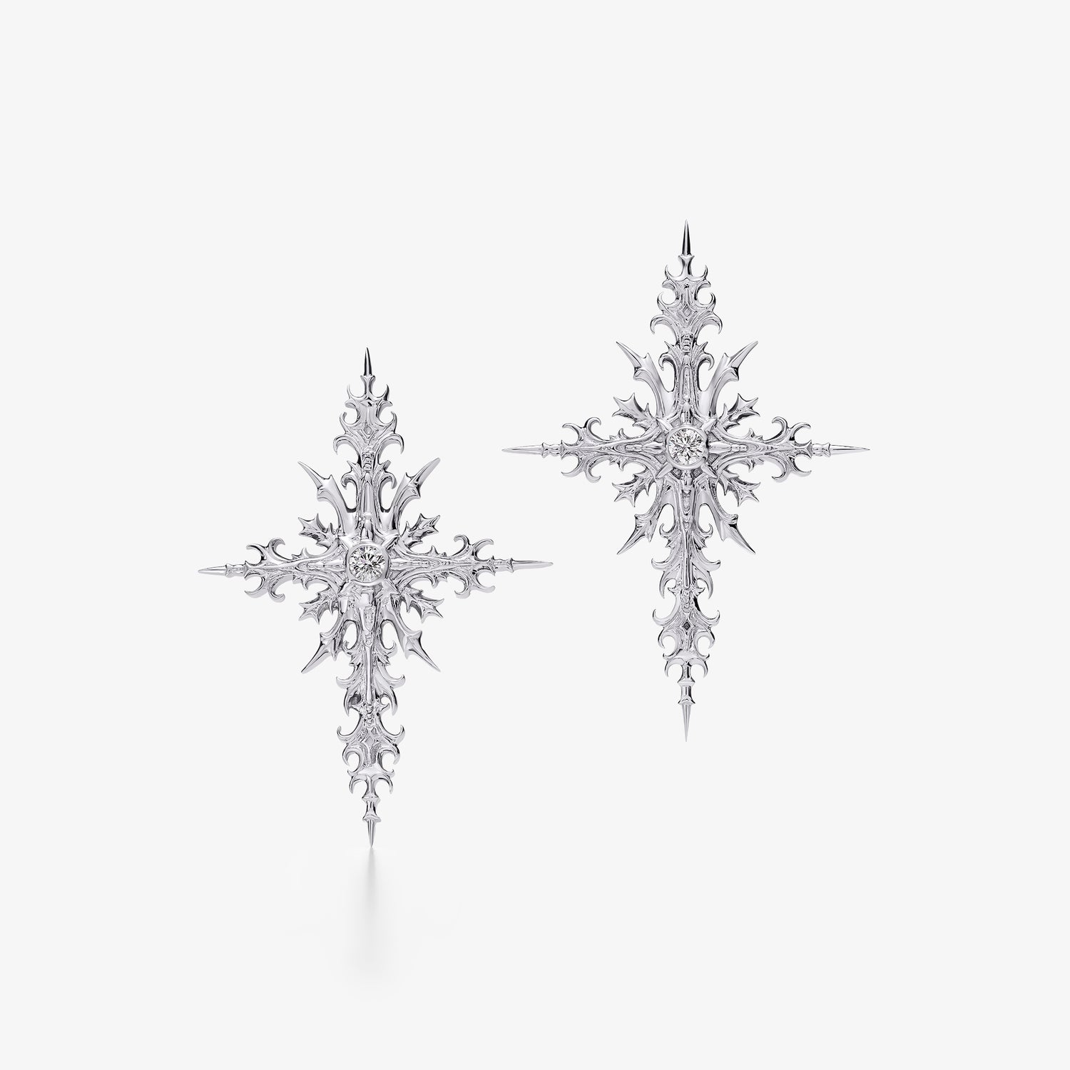 Diamond Abyss Cross Earrings in 14K Gold | Alex Moss New York