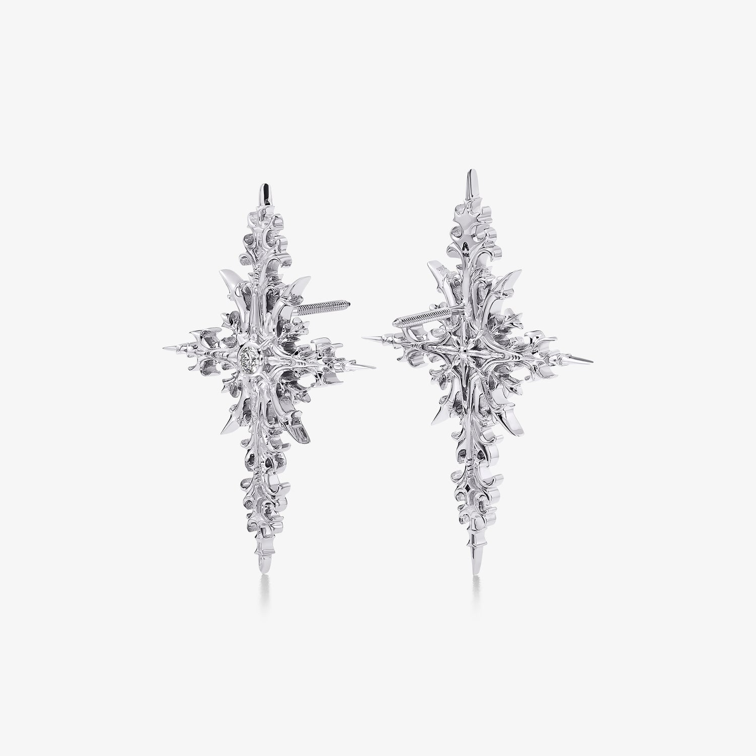 Diamond Abyss Cross Earrings in 14K Gold | Alex Moss New York