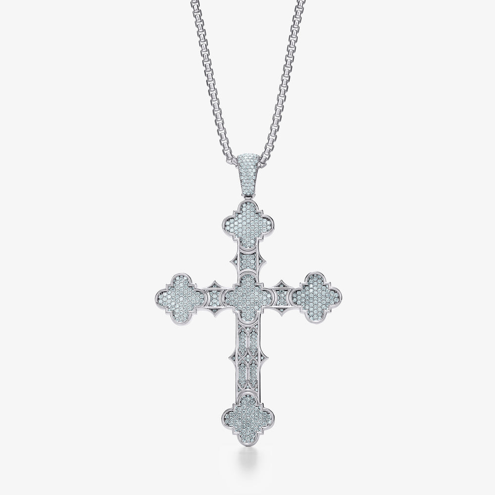 Large Notre Dame Diamond Cross Pendant | Alex Moss NY