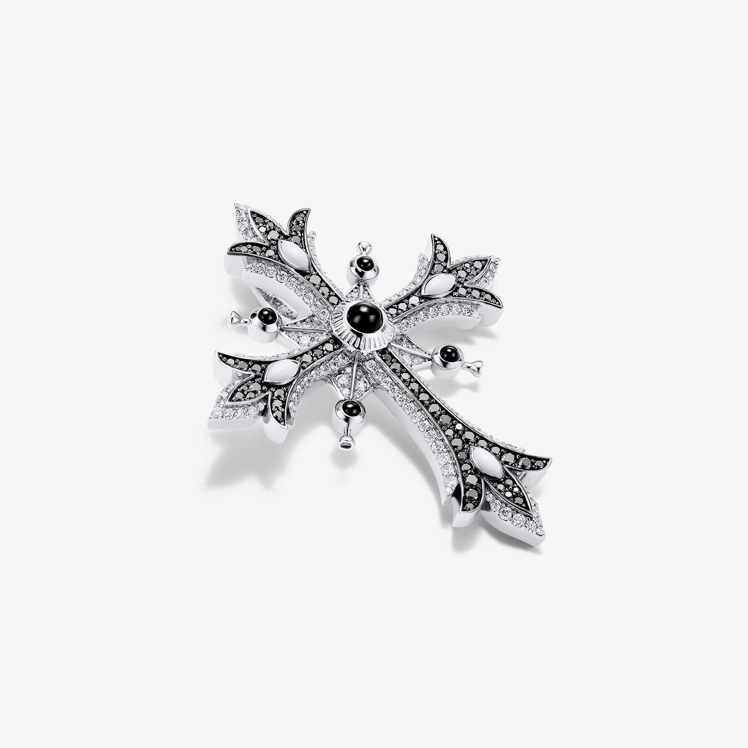 Lilibet Black & White Diamond Cross Pendant | Alex Moss NY