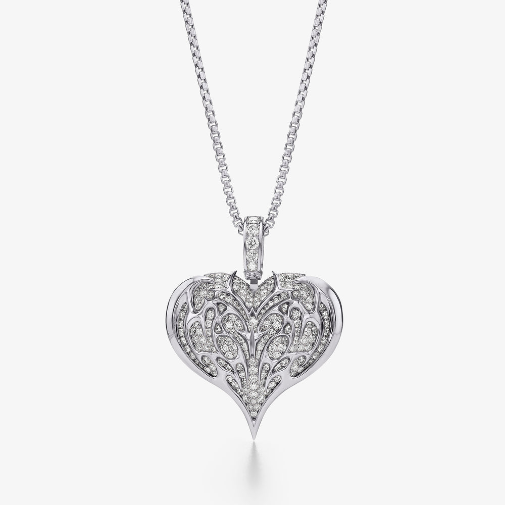 Large Trinity Diamond Heart Pendant | Alex Moss NY - Alex Moss New York